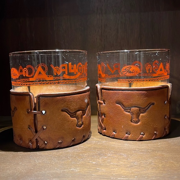 Libbey | Dining | Vintage Libbey Bamco Western Cowboy Longhorns Tooled ...